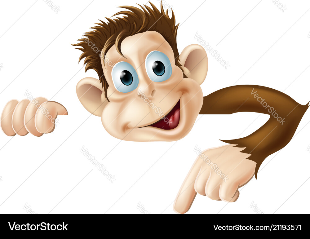 Pointing monkey Royalty Free Vector Image - VectorStock