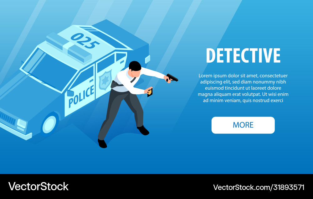 Police detective horizontal banner Royalty Free Vector Image