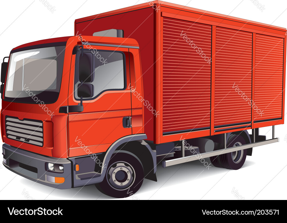 Red van Royalty Free Vector Image - VectorStock