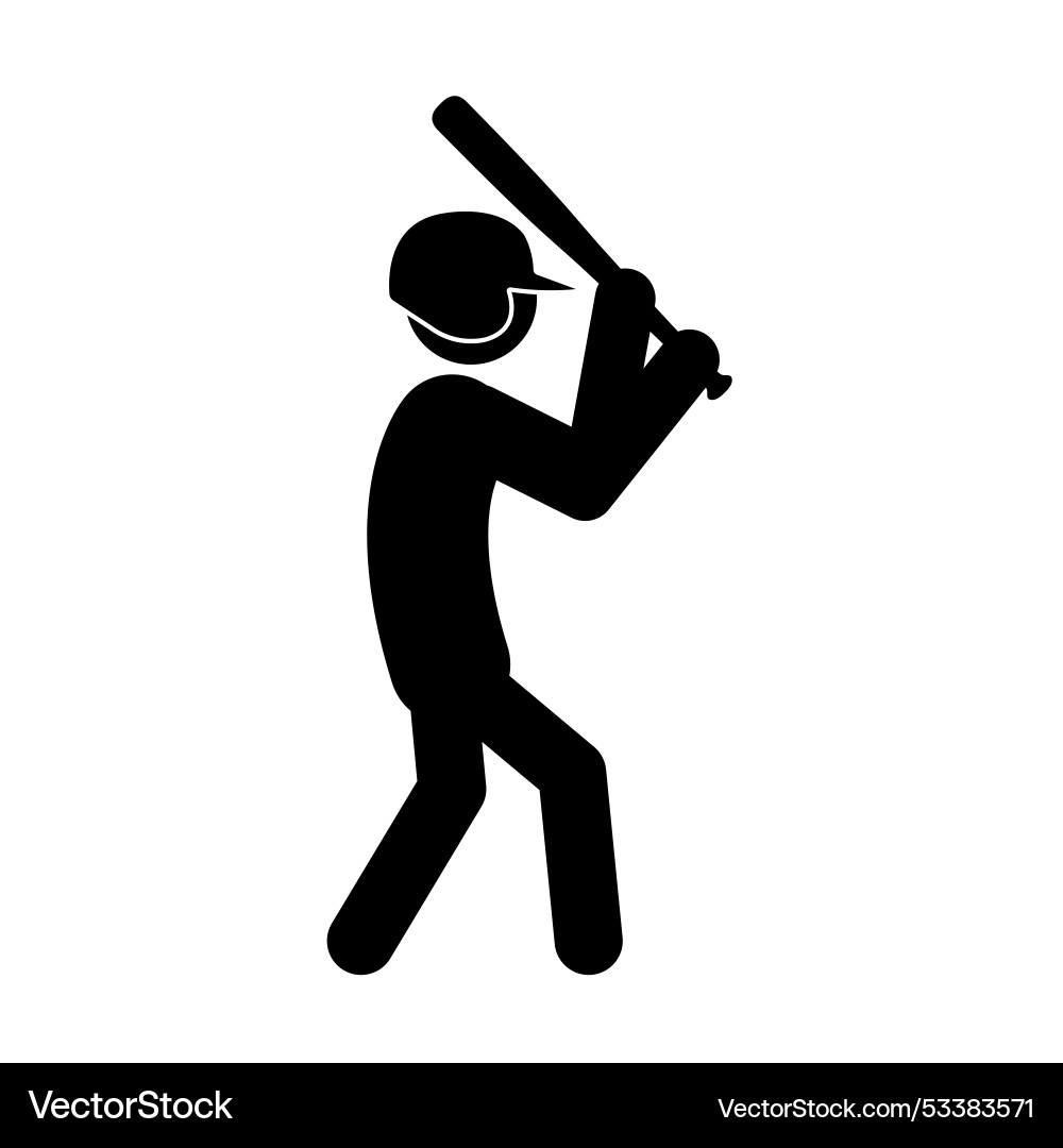 Set of stick figures playing baseball flat Vector Image