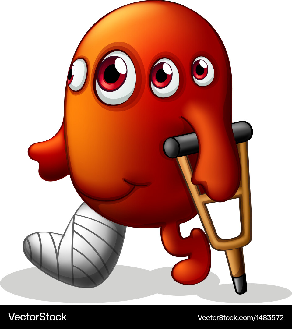 A disabled monster Royalty Free Vector Image - VectorStock