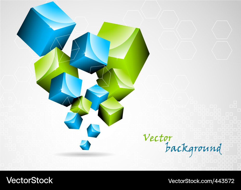 Abstract background with 3d element Royalty Free Vector
