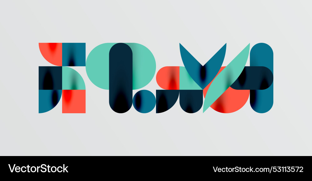 Circles semi squares and round shapes Royalty Free Vector