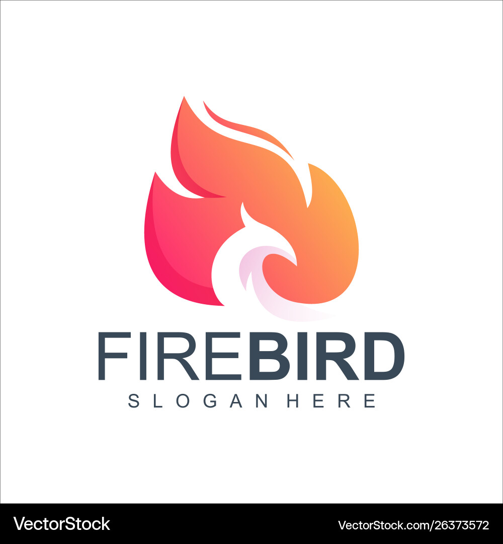 Fire bird logo design Royalty Free Vector Image