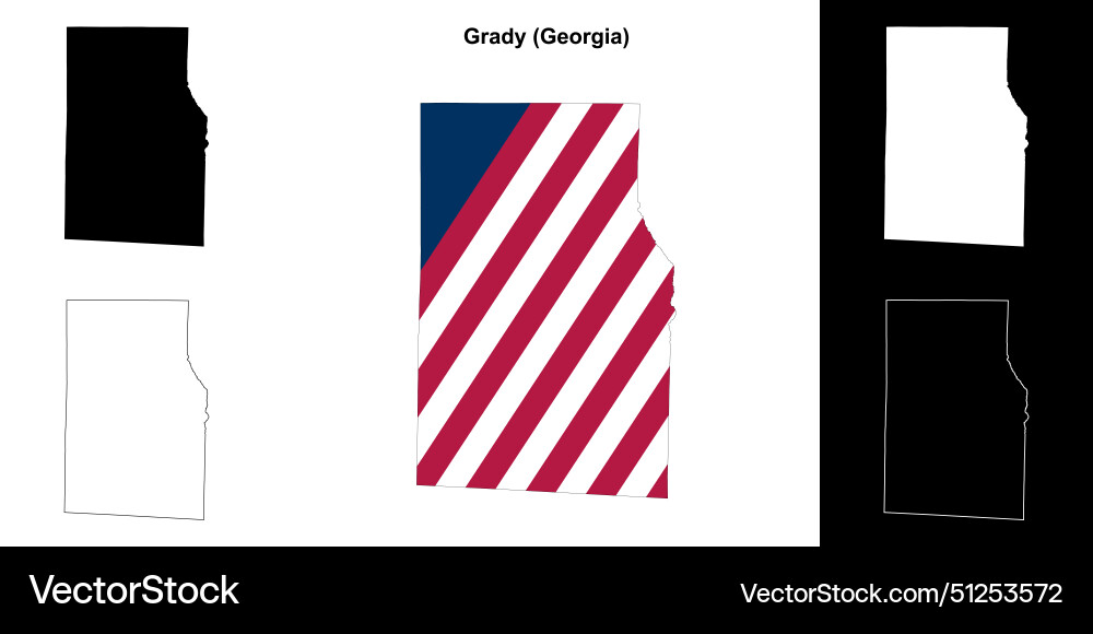 Grady outline map Royalty Free Vector Image - VectorStock