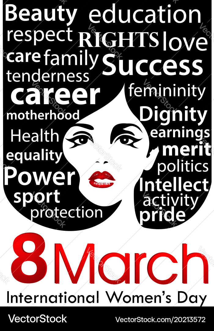 International Women's Day Poster - March 8th Vector Image