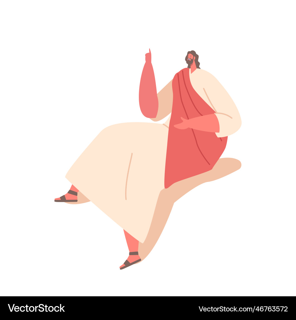 Jesus christ mit gestinguring arm lehren premon Vektorbild