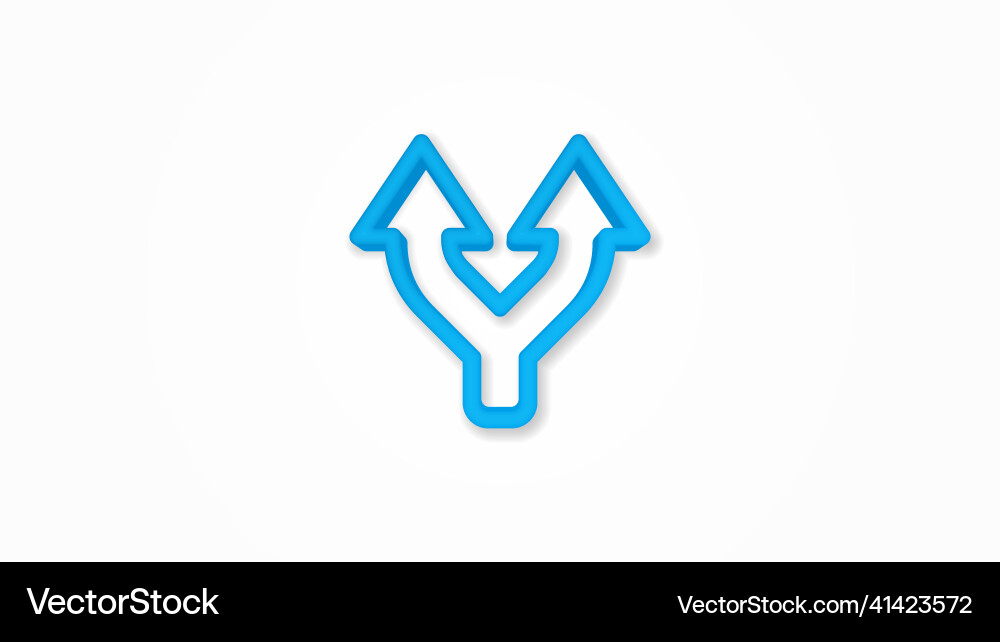 Junction separation two paths ways realistic Vector Image