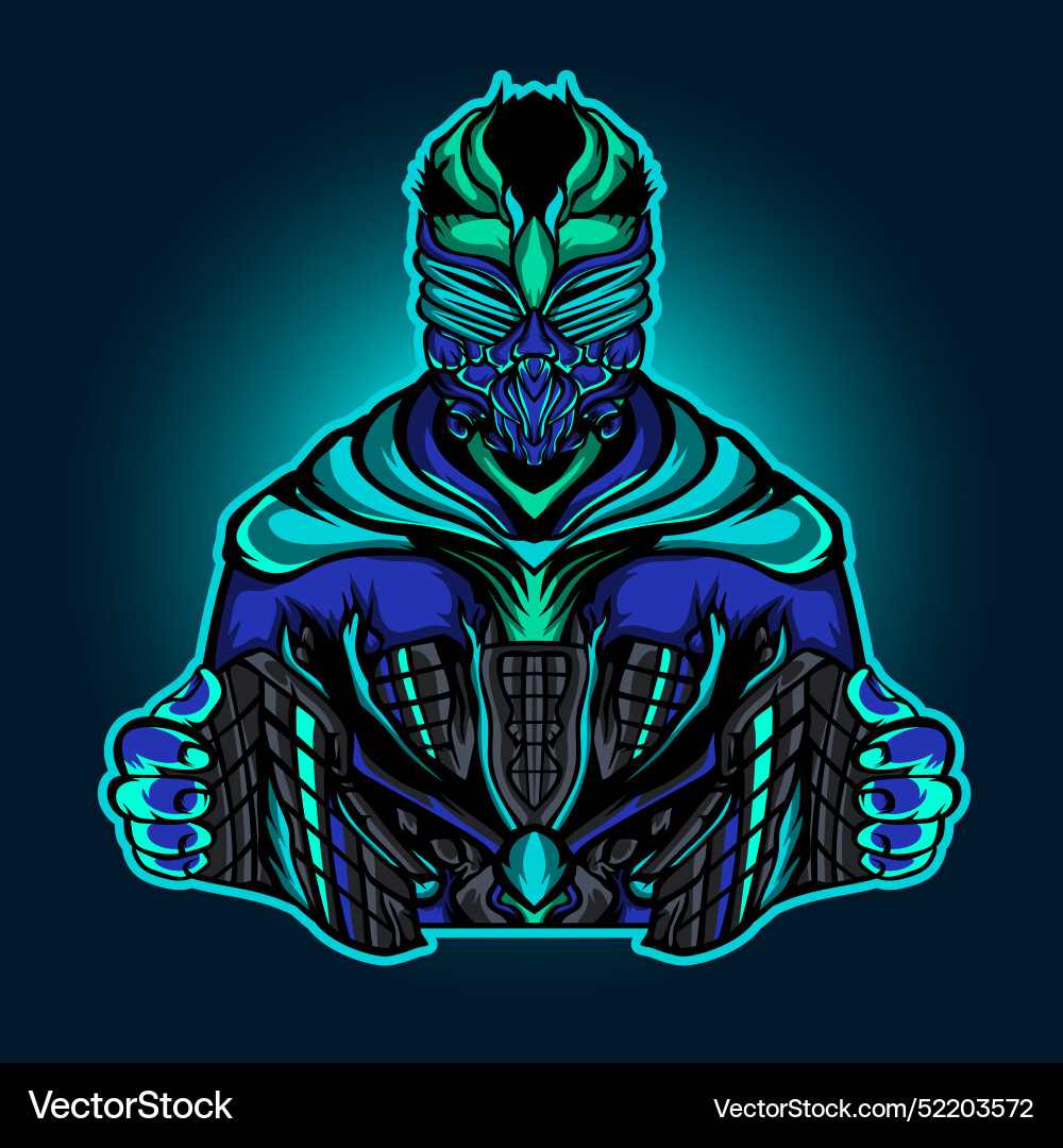 Logo esporst cyborg futuristic game Controller Vektorbild