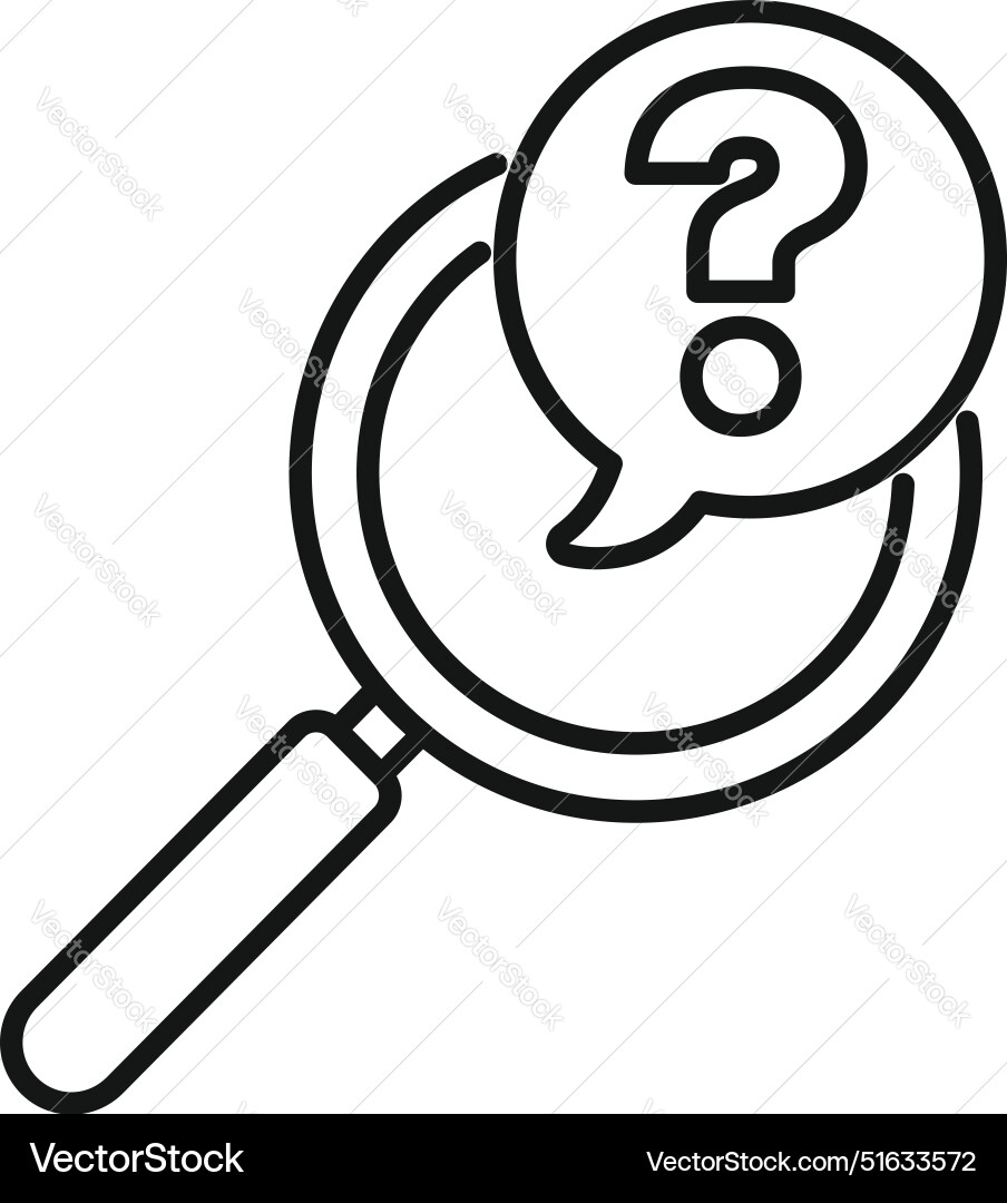 Magnifying glass exploring question mark symbol Vector Image