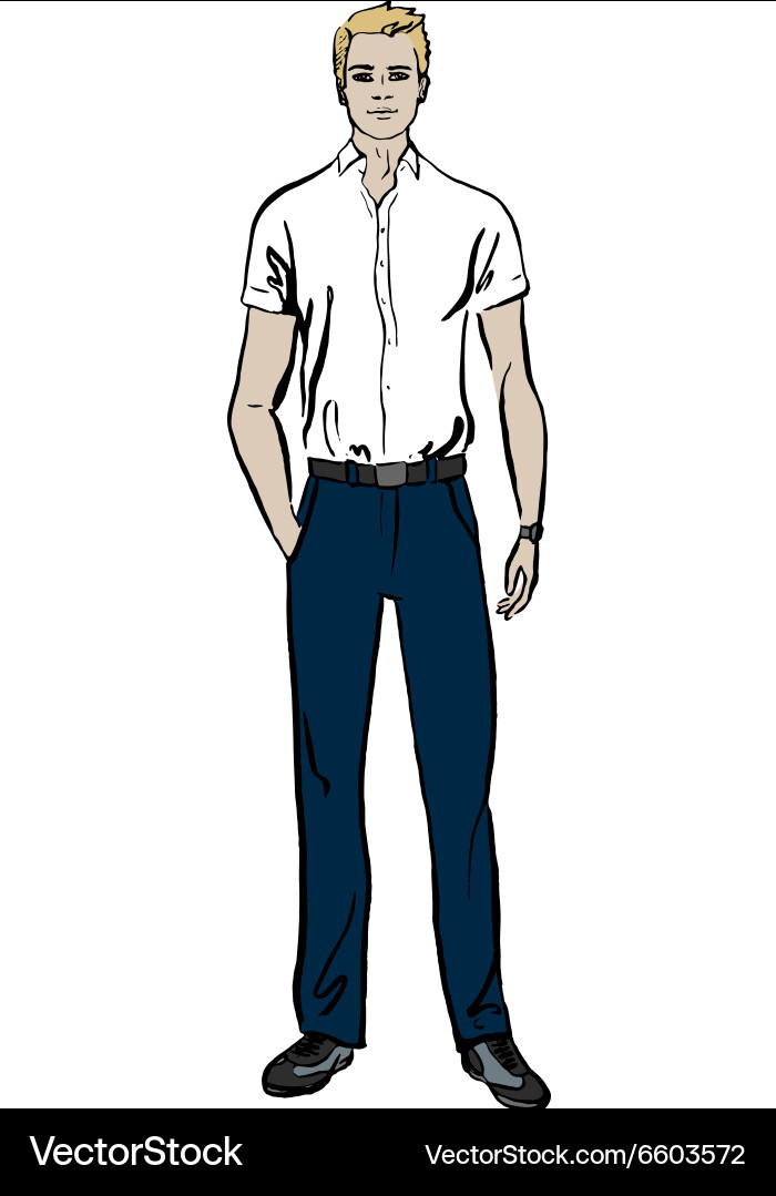 Man isolated on white Royalty Free Vector Image