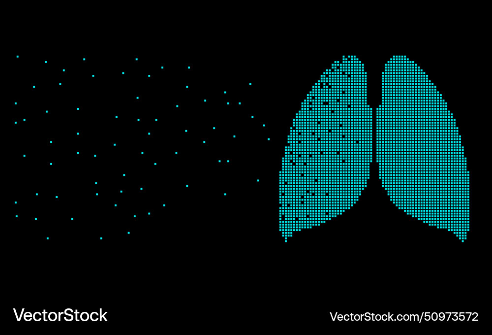Pixel lung isolated dotted graphic element Vector Image