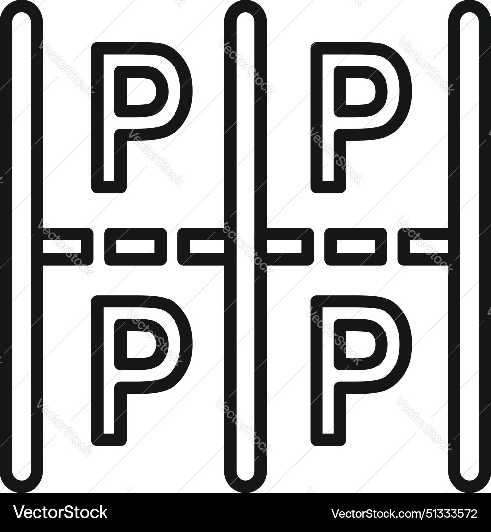 Ppp letters in geometric pattern Royalty Free Vector Image
