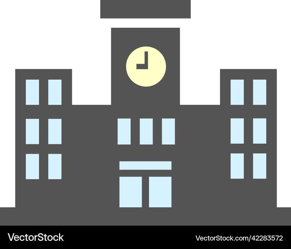 Public school icon community center building Vector Image