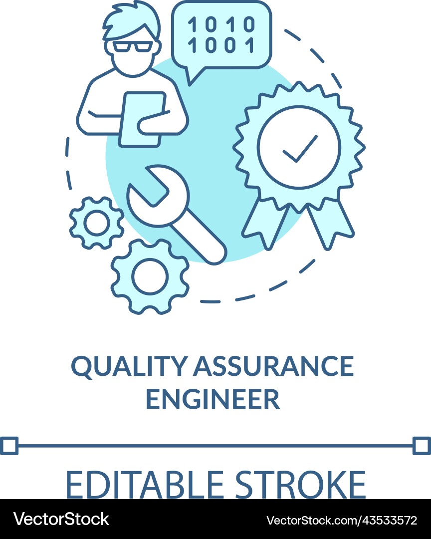 Quality assurance engineer turquoise concept icon Vector Image