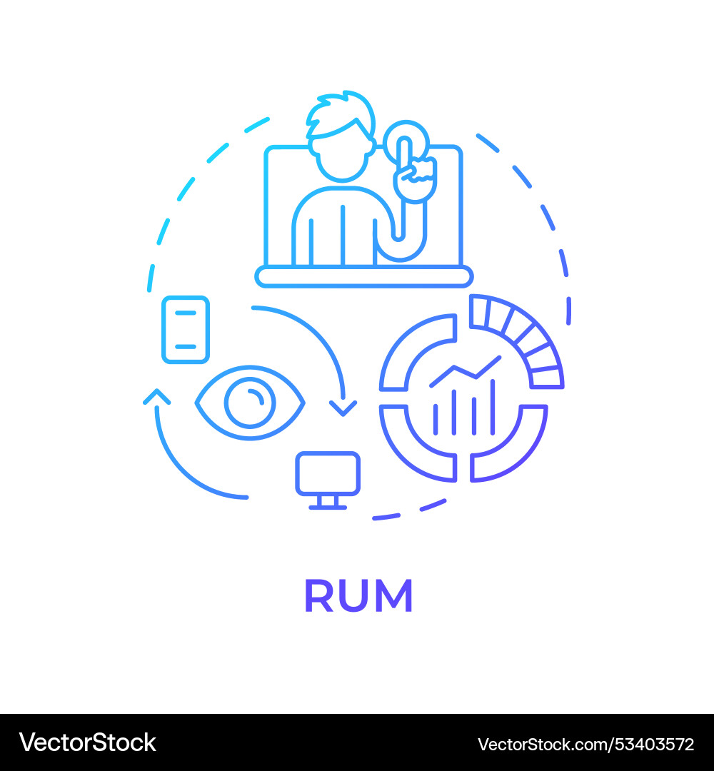 Rum blue gradient concept icon Royalty Free Vector Image