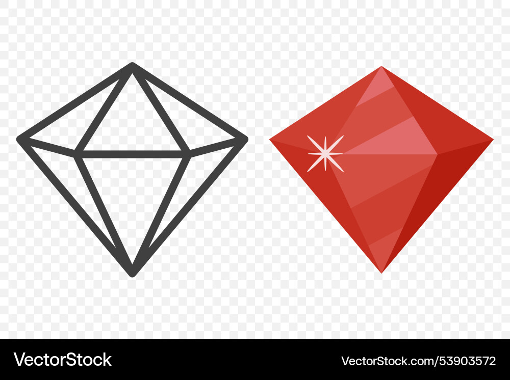 Simple minimalistic gemstone icon diamond Vector Image