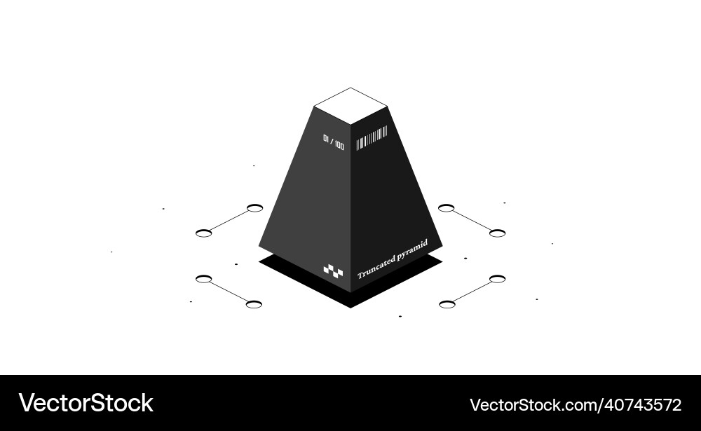 Truncated pyramid mathematical figure Royalty Free Vector