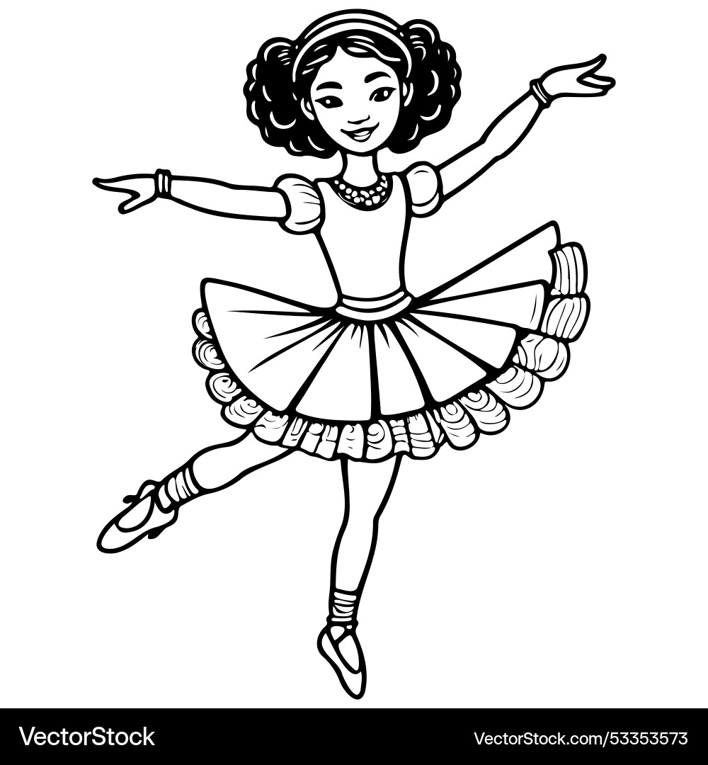 Cartoon dancer sketches hand drawn line Royalty Free Vector