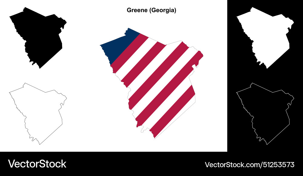 Greene outline map Royalty Free Vector Image - VectorStock