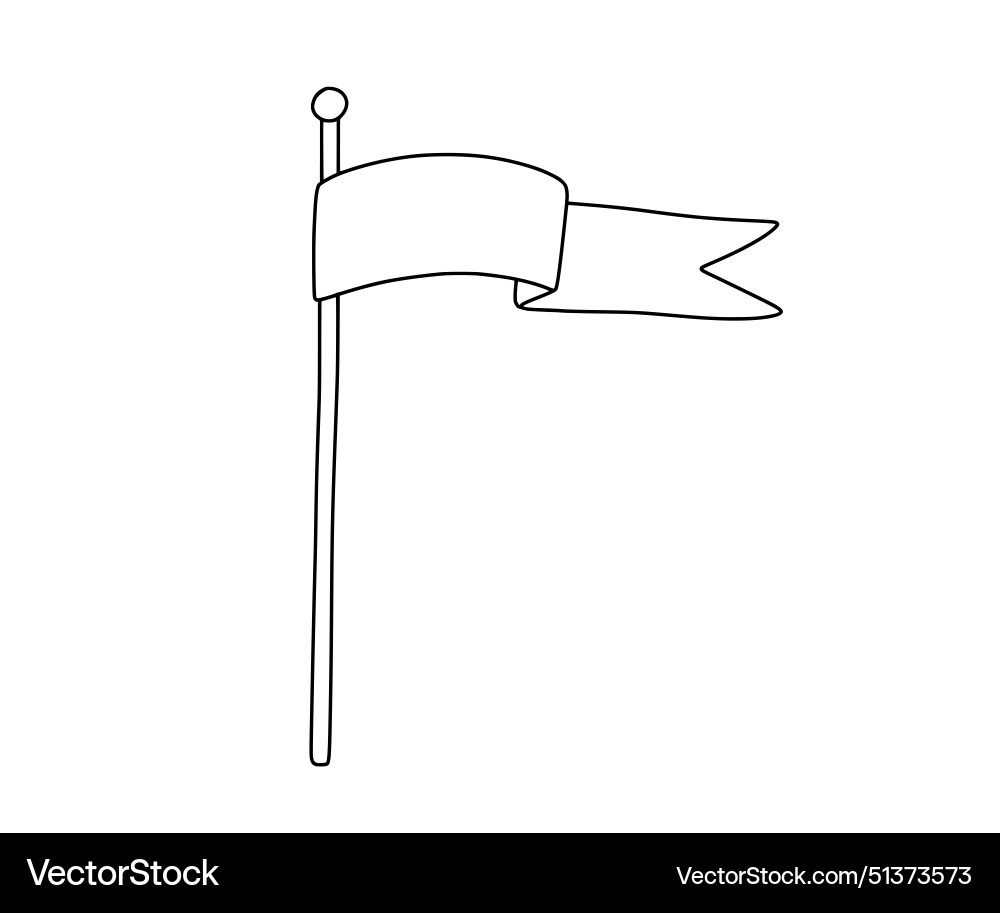 Line flag icon hand drawn isolated outline Vector Image