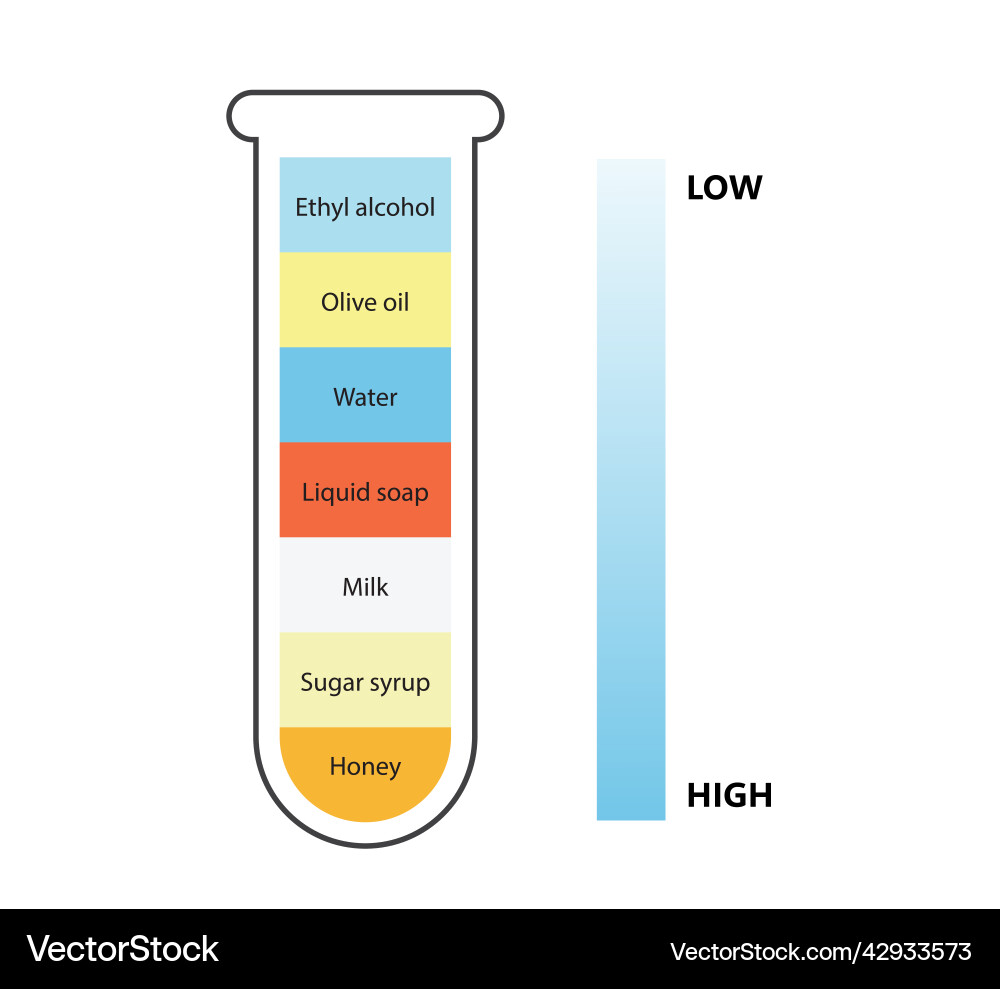 Liquid Density Experiment Concept Royalty Free Vector Image