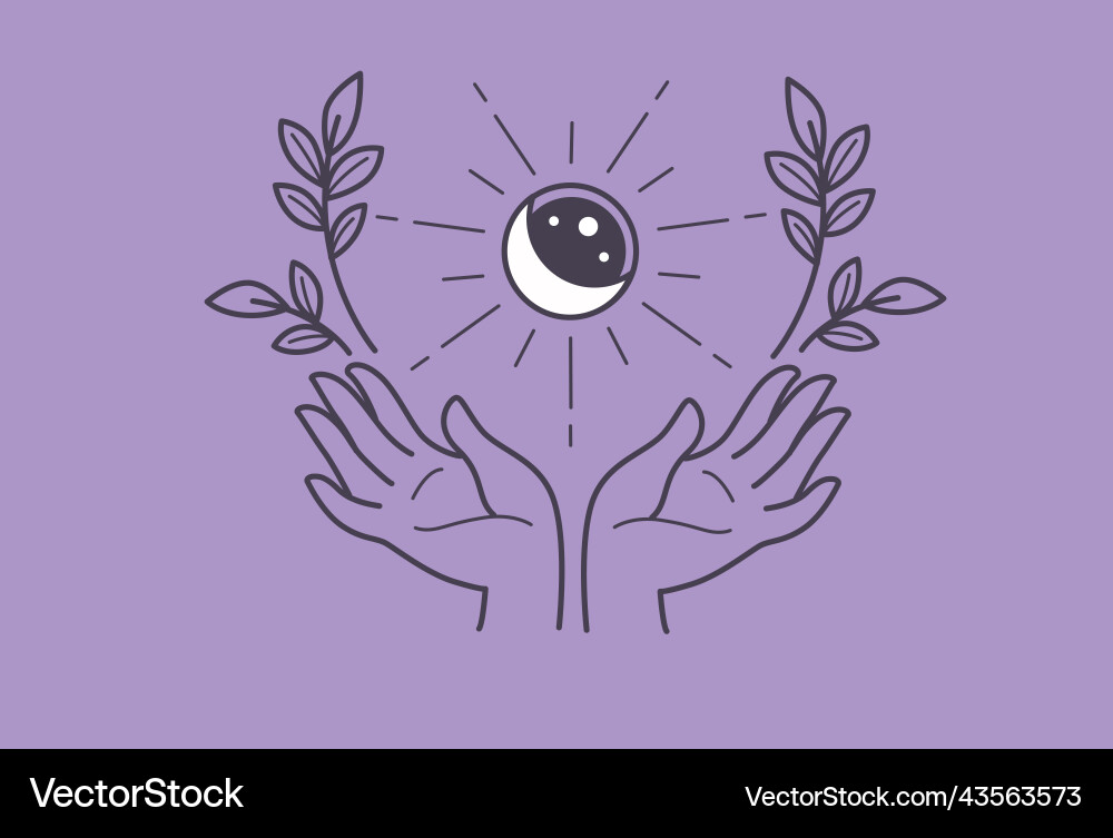 Magic or mysterious sign holding moon and wreath Vector Image