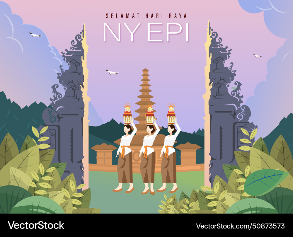Nyepi day Royalty Free Vector Image - VectorStock