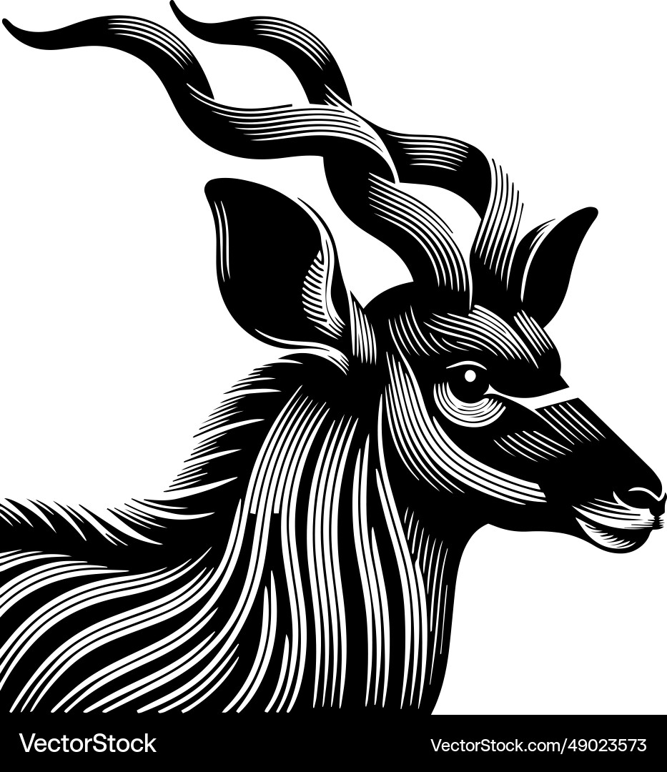 Sleek kudu head mastery Royalty Free Vector Image