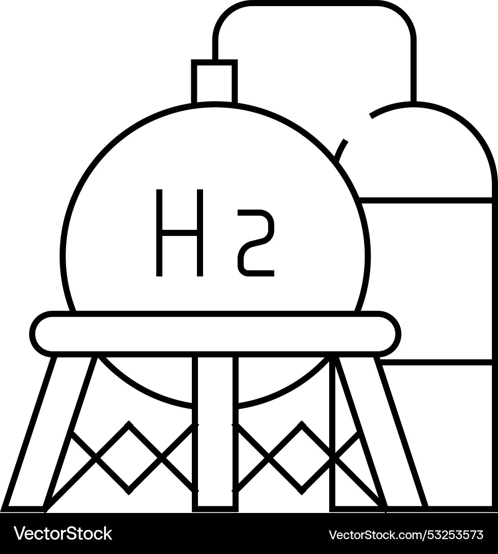 Storage hydrogen tank line icon Royalty Free Vector Image