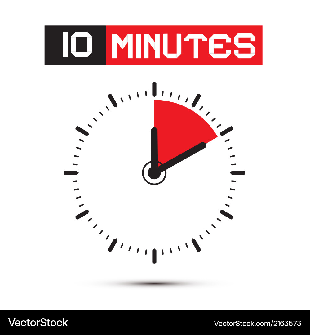 Ten minutes stop watch - clock Royalty Free Vector Image
