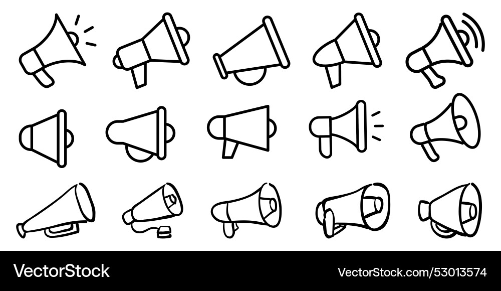 Announcement megaphone icons collection set Vector Image