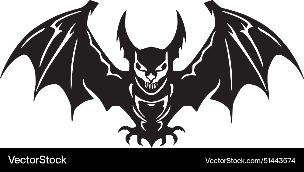 Bat - minimalist and flat logo Royalty Free Vector Image