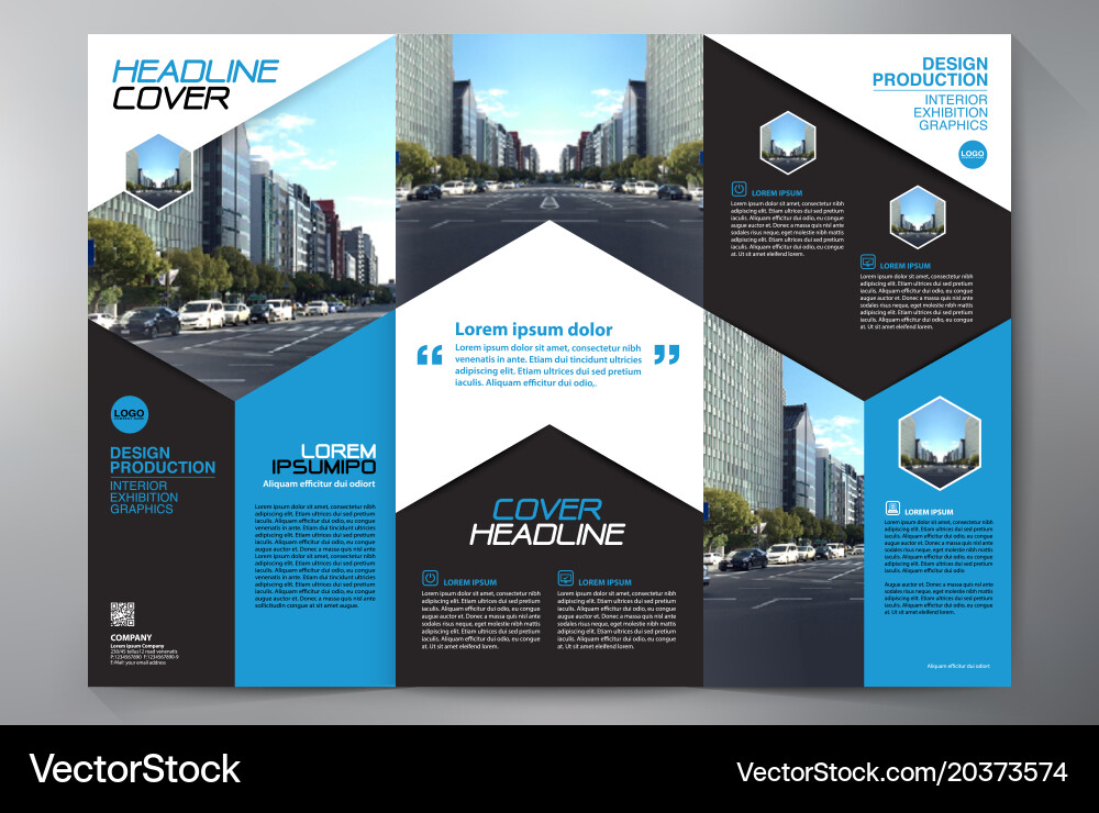 Brochure 3 fold flyer design a4 template Vector Image