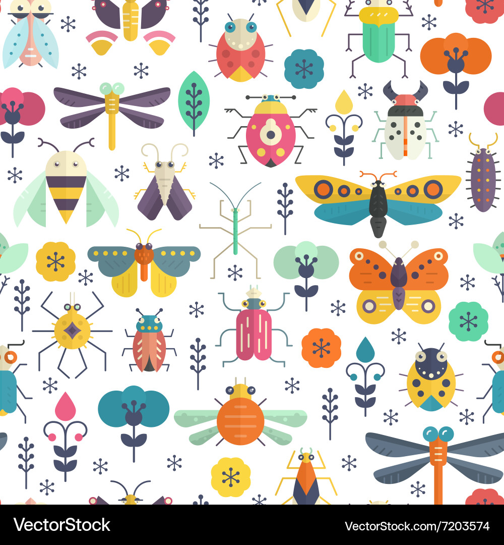 Bug pattern Royalty Free Vector Image - VectorStock