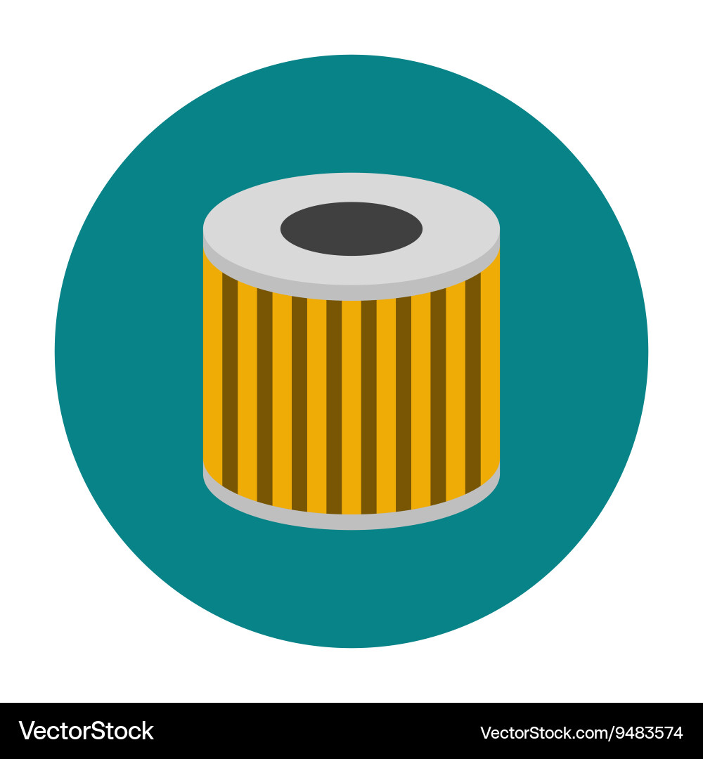 Car oil filter icon flat Royalty Free Vector Image