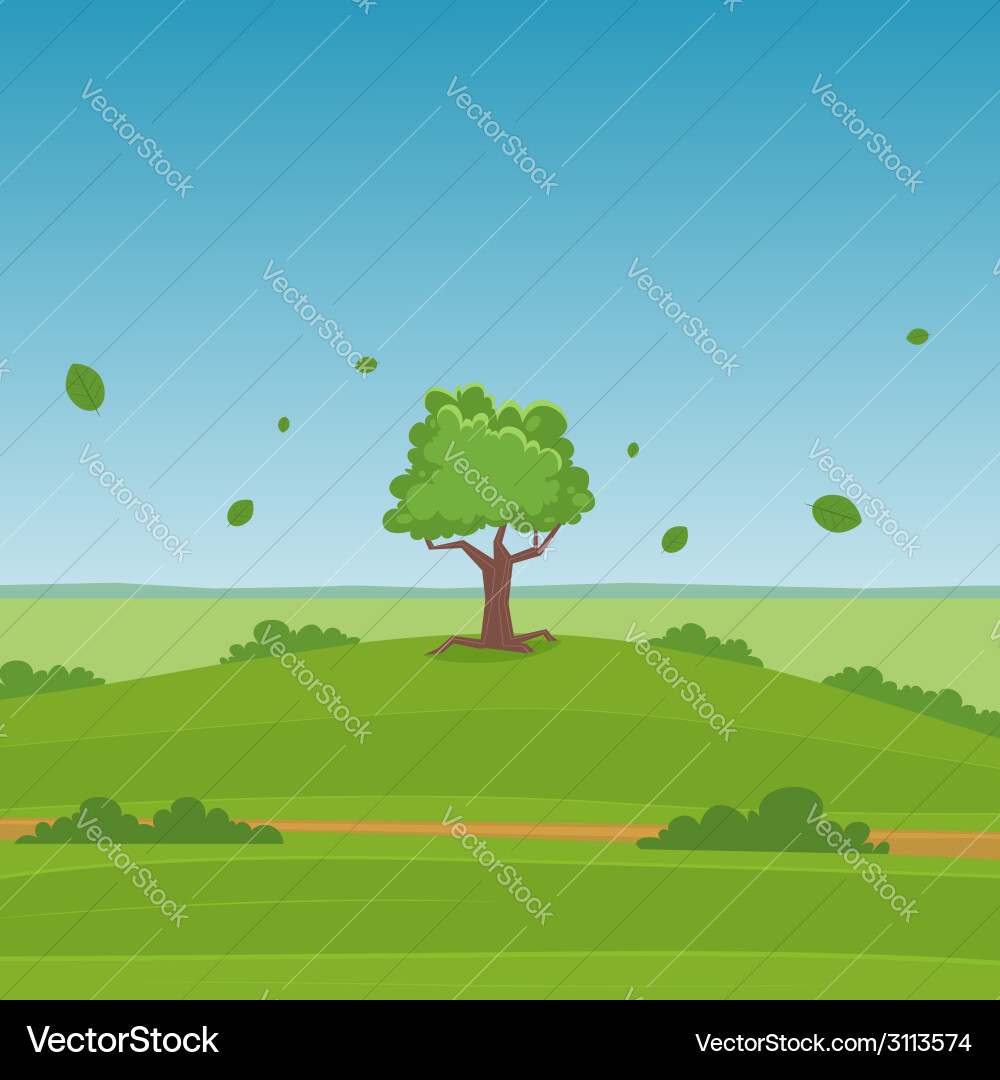 Cartoon landscape Royalty Free Vector Image - VectorStock