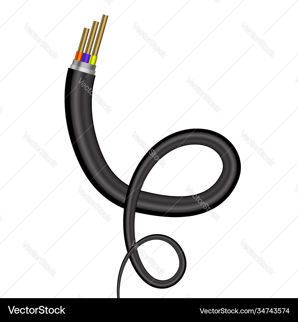 Coaxial digital cable isolated on white background