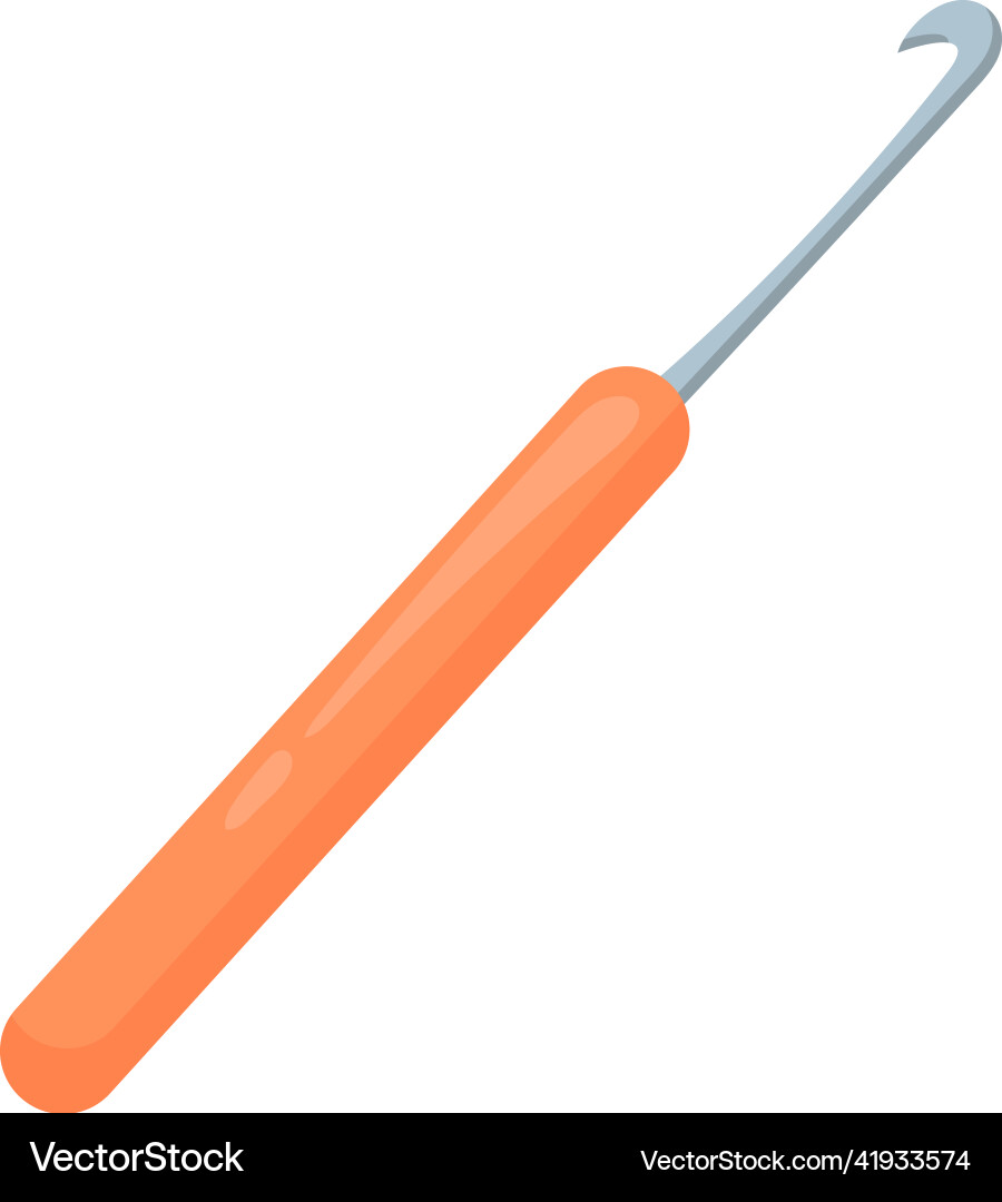 Crochet hook icon hand crafting tool in cartoon Vector Image