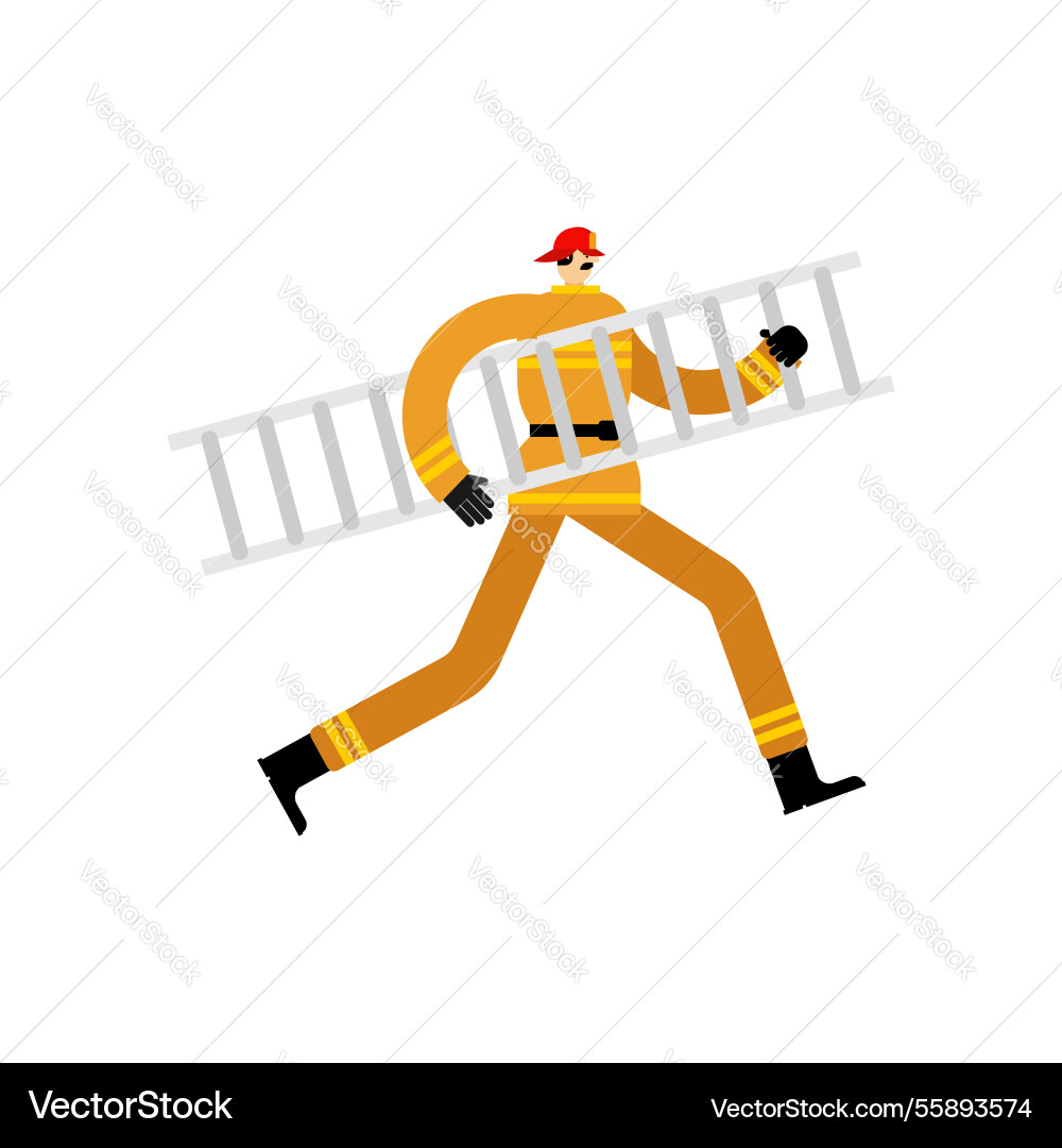 Firefighter run fireman running fire extinguishing – Royalty-Free ...