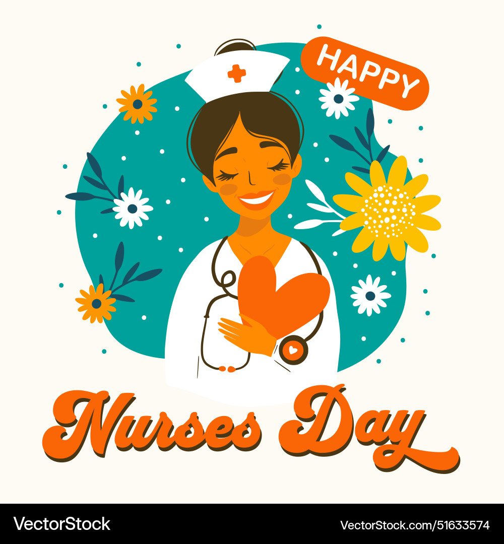 Happy nurses day greeting card for nurse Vector Image