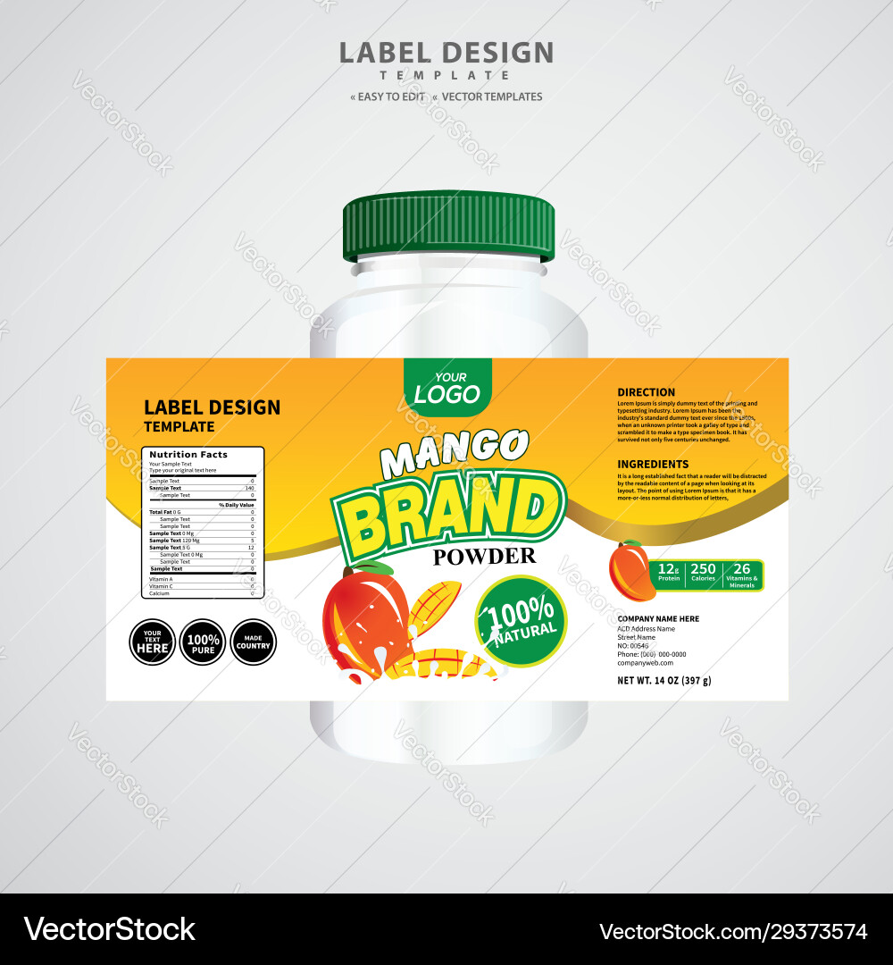 Label and packaging template design Royalty Free Vector