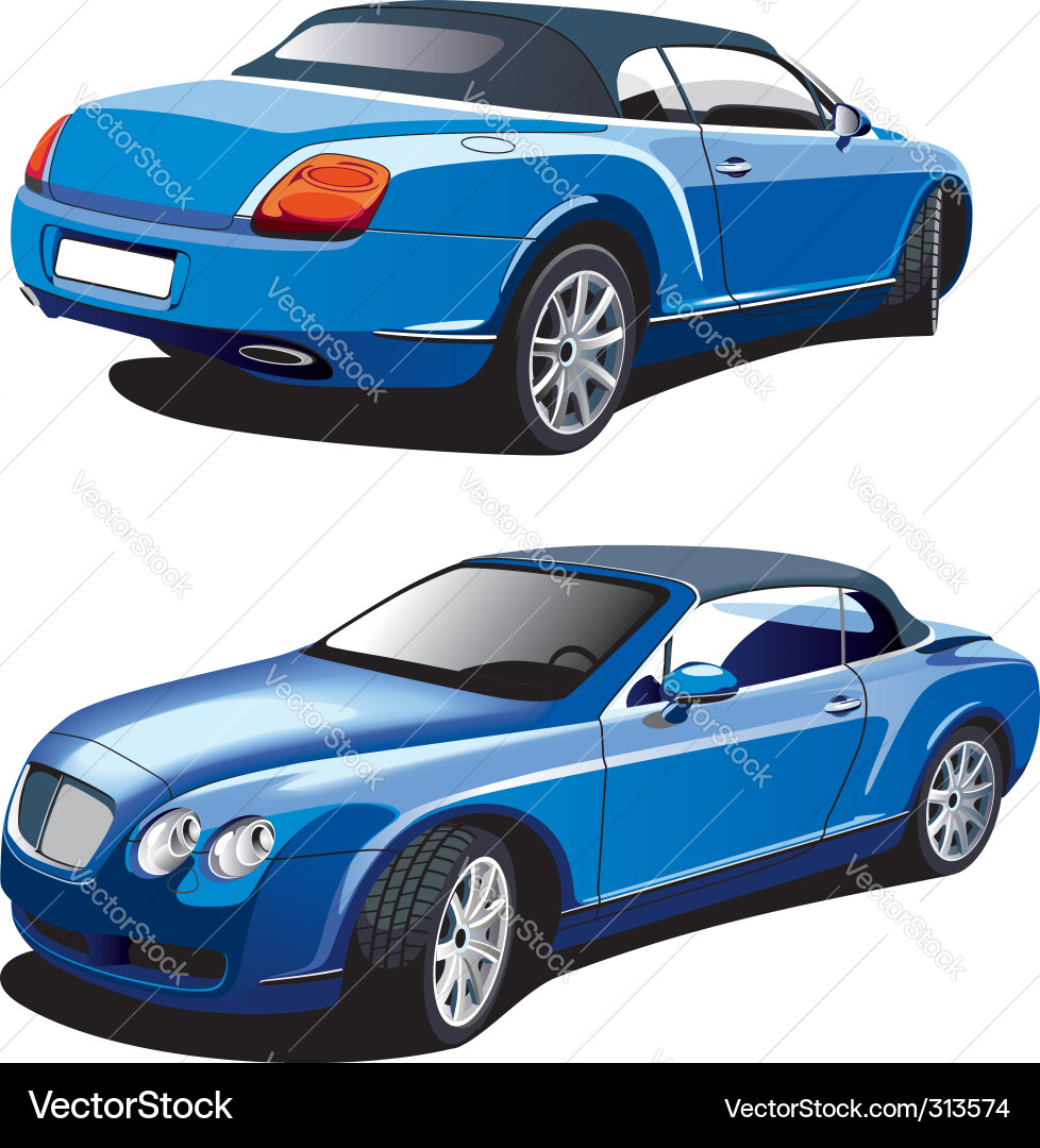 Luxury blue car Royalty Free Vector Image - VectorStock