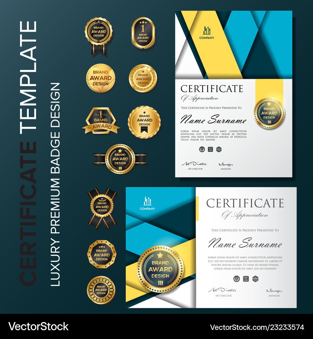 Luxury Certificate Template Royalty Free Vector Image