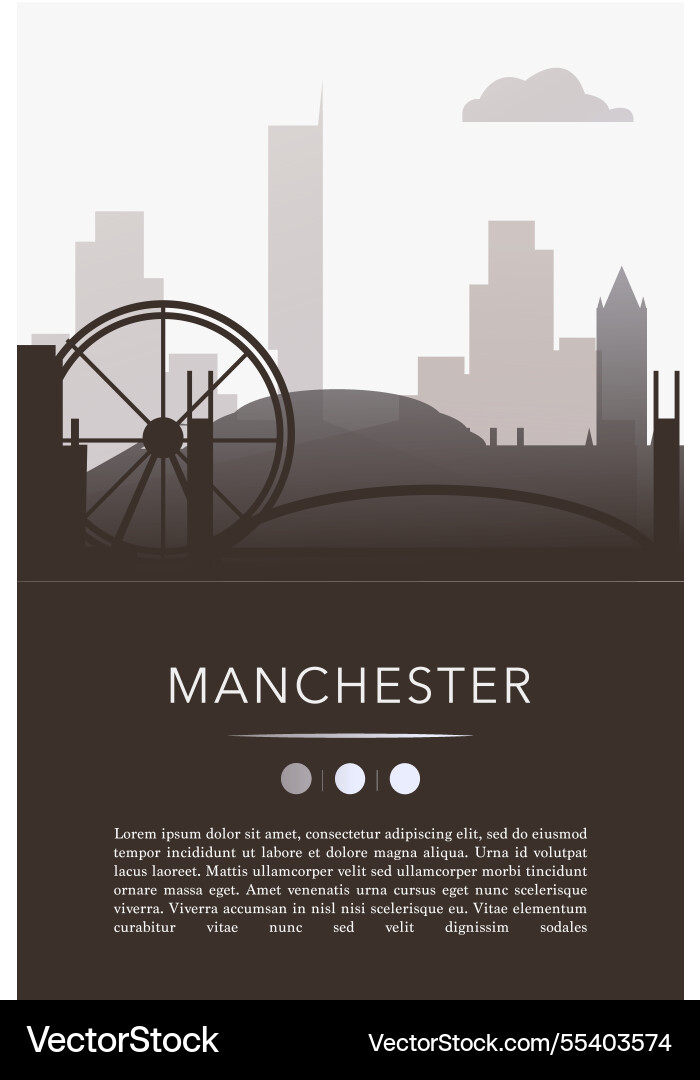 Manchester uk city template for website Royalty Free Vector