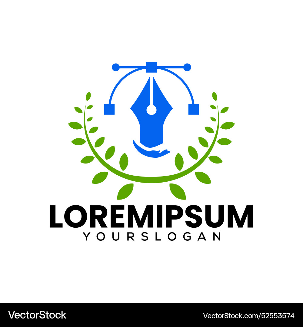 Pen school icon logo design Royalty Free Vector Image