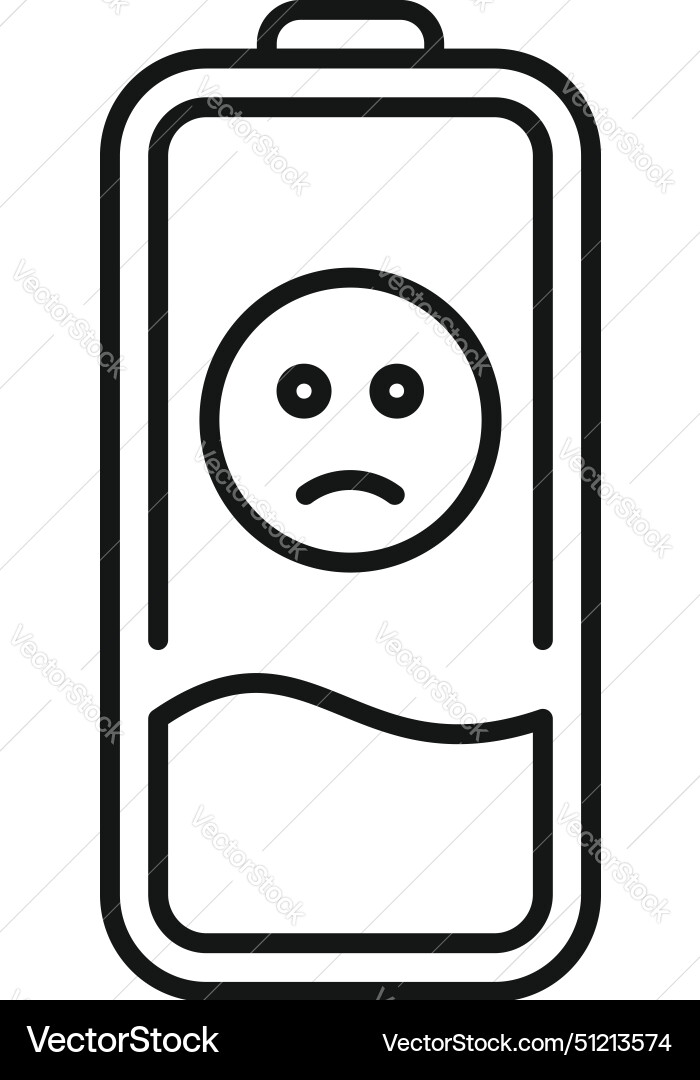 Slow battery charge icon outline power Royalty Free Vector