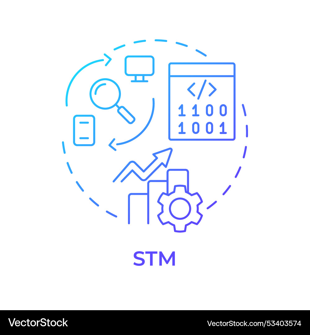 Stm blue gradient concept icon Royalty Free Vector Image