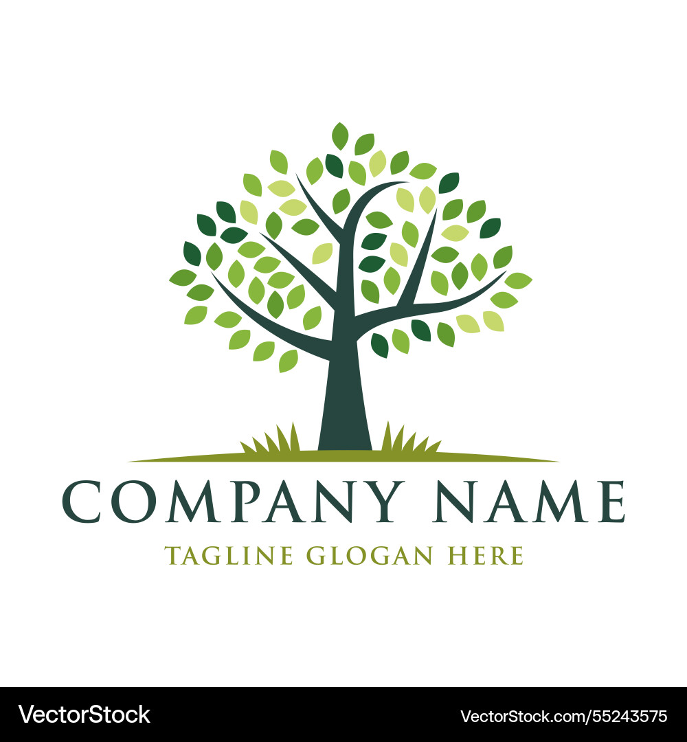 Abstract vibrant tree logo design Royalty Free Vector Image