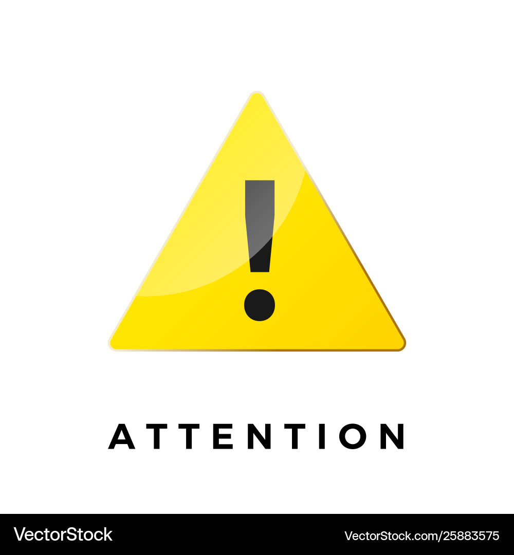 Alert icon attention symbol warning sticker Vector Image